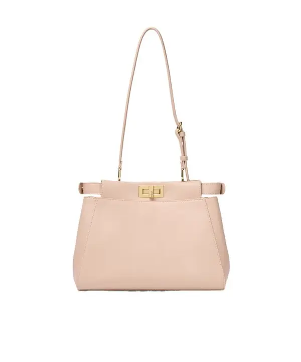 Fendi My Peekaboo Small Pink Leather Bag - Beige