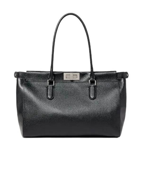 Fendi Peekaboo Tote Small Leather Bag - Black