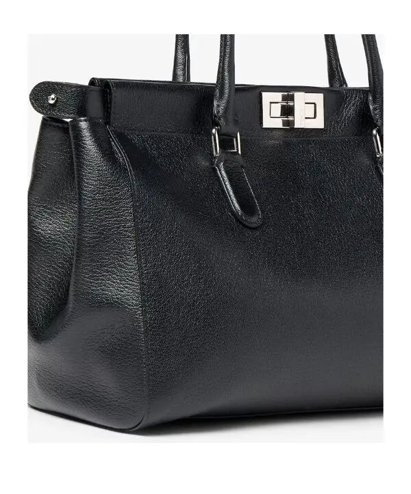 Fendi Peekaboo Tote Small Leather Bag - Black