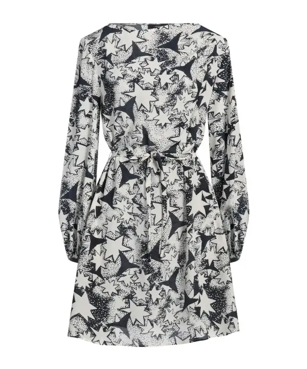 Max Mara Color-blocked Long-sleeve Chiffon Dress - Blue