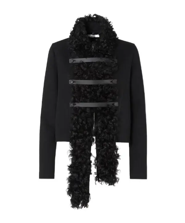 Fendi Jacket Wool And Shearling Blouson - Black