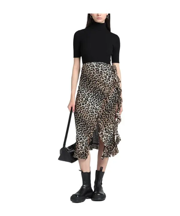 GANNI Tulle Ruffled Midi Skirt