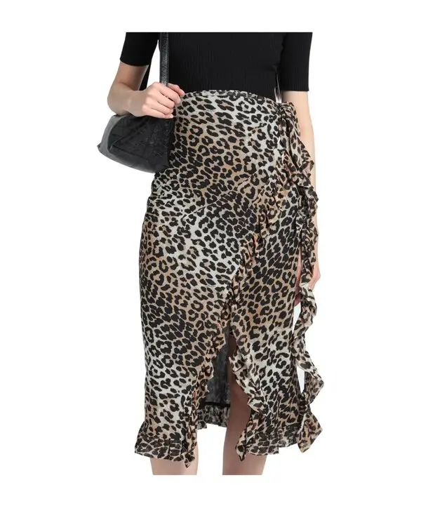 GANNI Tulle Ruffled Midi Skirt