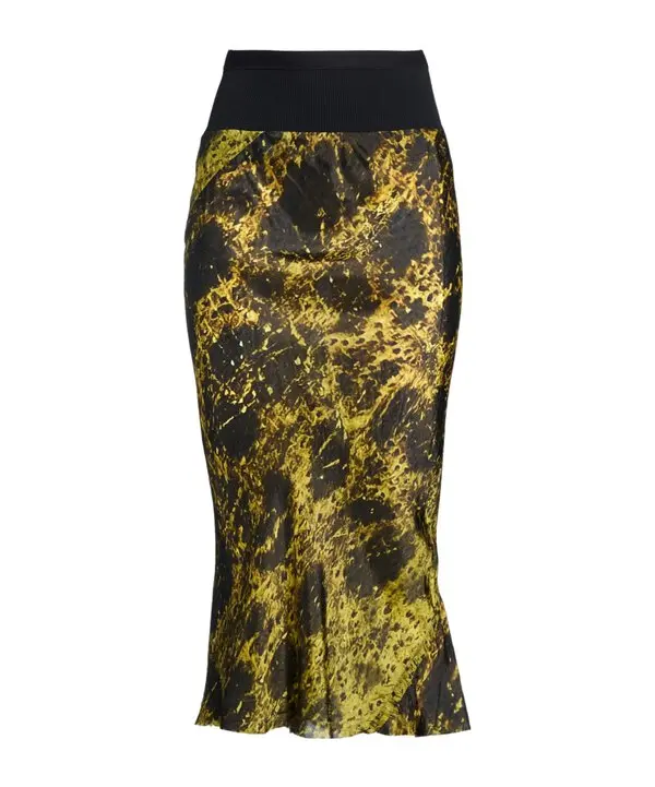 Rick Owens Colorful Satin Midi Skirt - Black