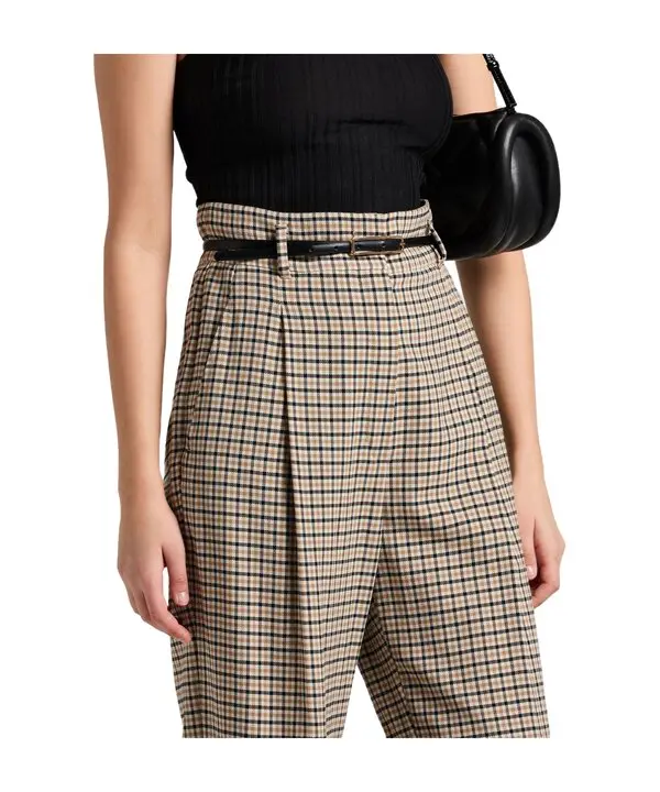 Max Mara Loose-fitting Plaid Wool Trousers