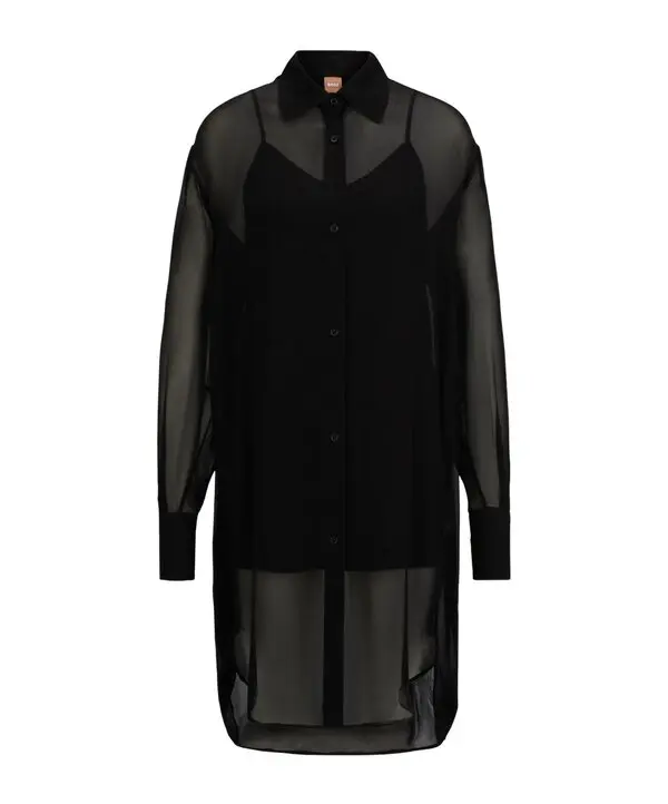 Hugo Boss Sheer Long Shirt Dress