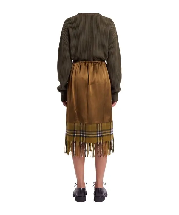 Burberry Multicolored Satin Midi Skirt