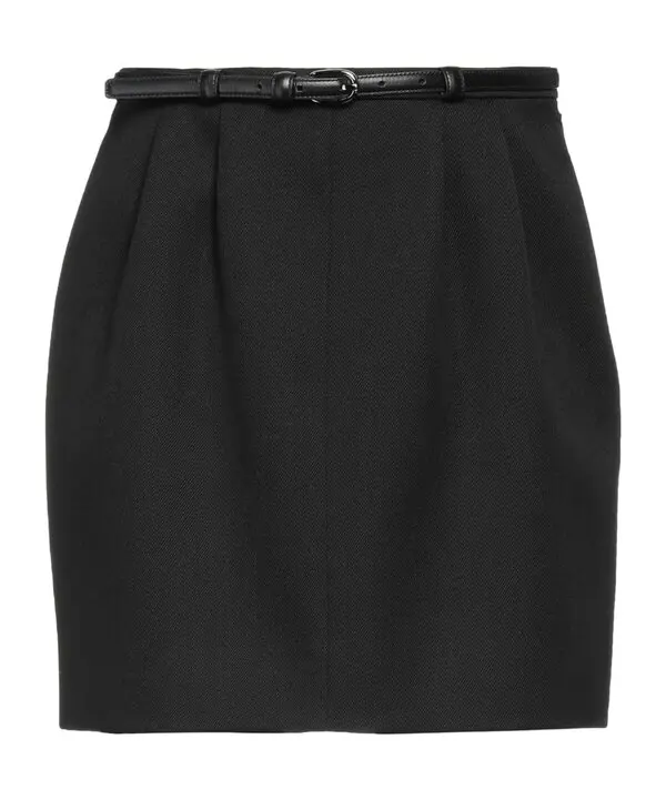 Saint Laurent Minimal Solidcolor Aline Skirt - Black