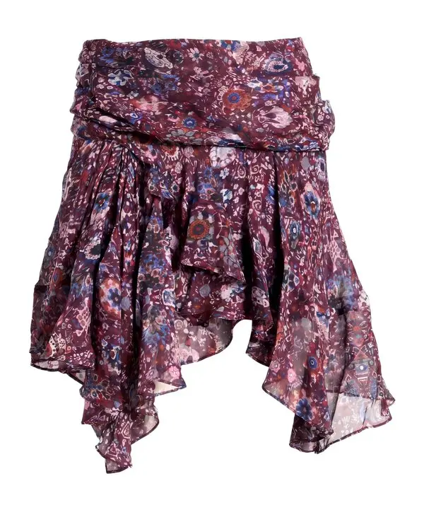 Isabel Marant Étoile Pleated Floral Skirt - Black