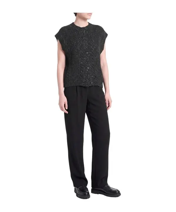 Max Mara Two-tone Knitted Sleeveless Top
