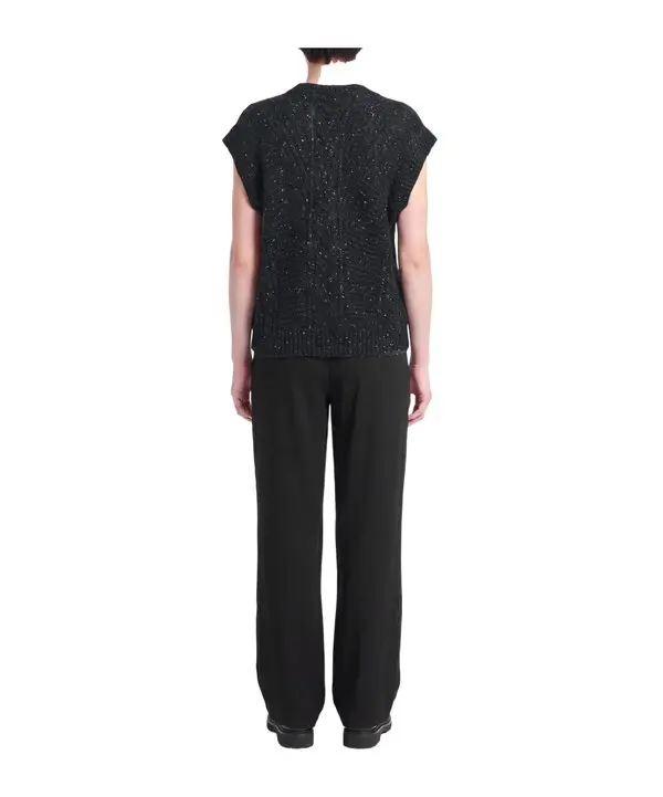 Max Mara Two-tone Knitted Sleeveless Top