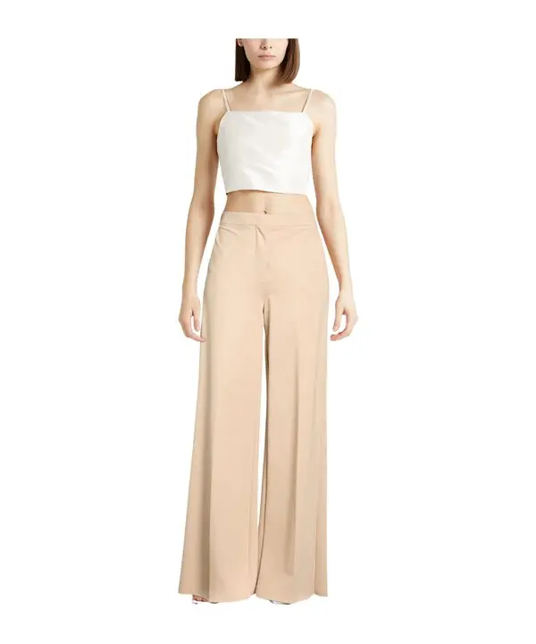 Max Mara Solidcolor Stretch Wideleg Trousers