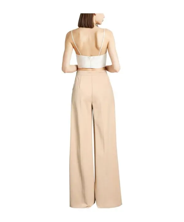Max Mara Solidcolor Stretch Wideleg Trousers