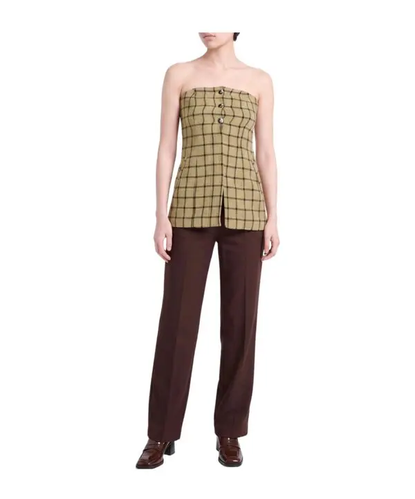 GANNI Plaid Camisole