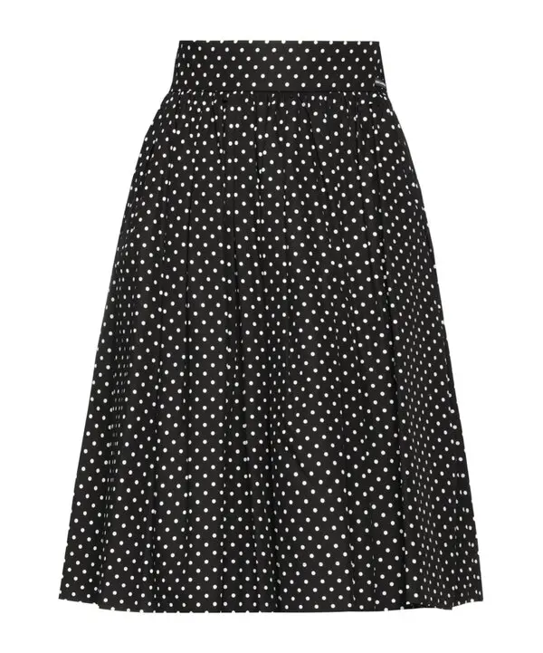 Dolce & Gabbana Polkadot Aline Skirt - Black