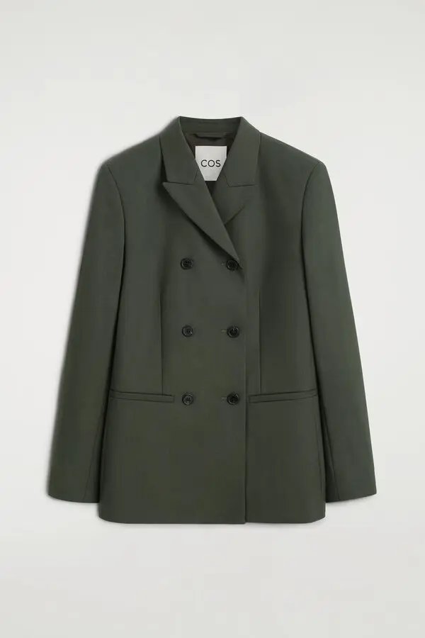 Cos Wool-blend Double-breasted Blazer