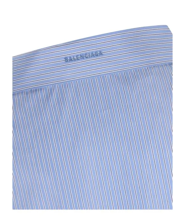 Balenciaga Swing Vertical-stripe Shirt - Light Blue