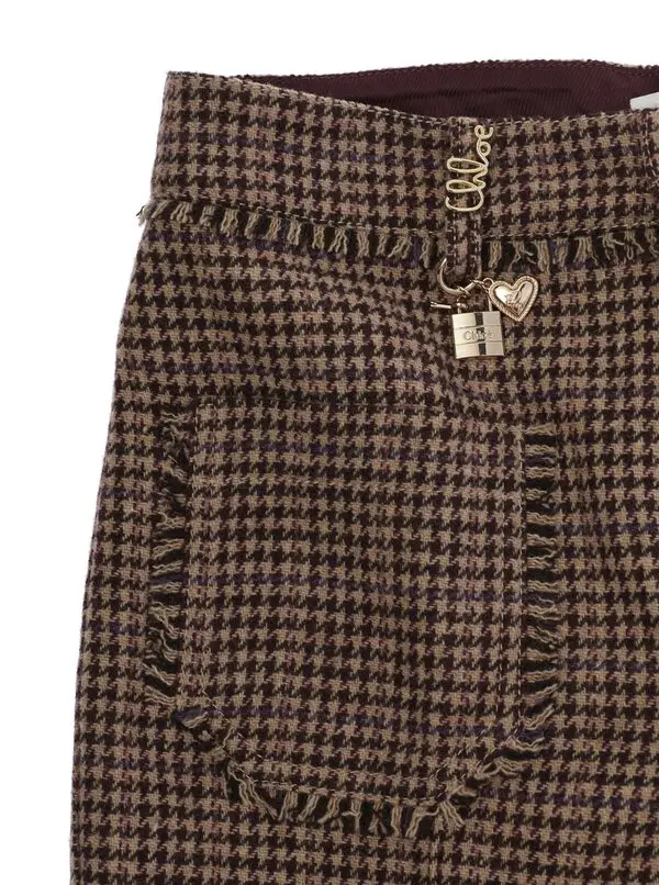 Chloé Houndstooth Wool Trousers