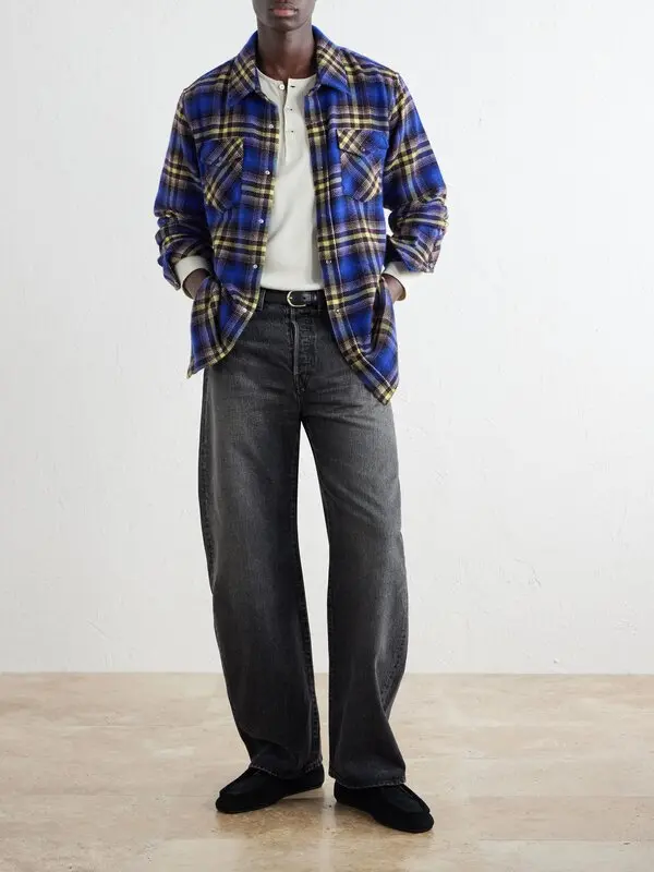GOD'S TRUE CASHMERE Checked Cashmere Shirt - Blue