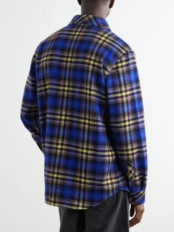 GOD'S TRUE CASHMERE Checked Cashmere Shirt - Blue