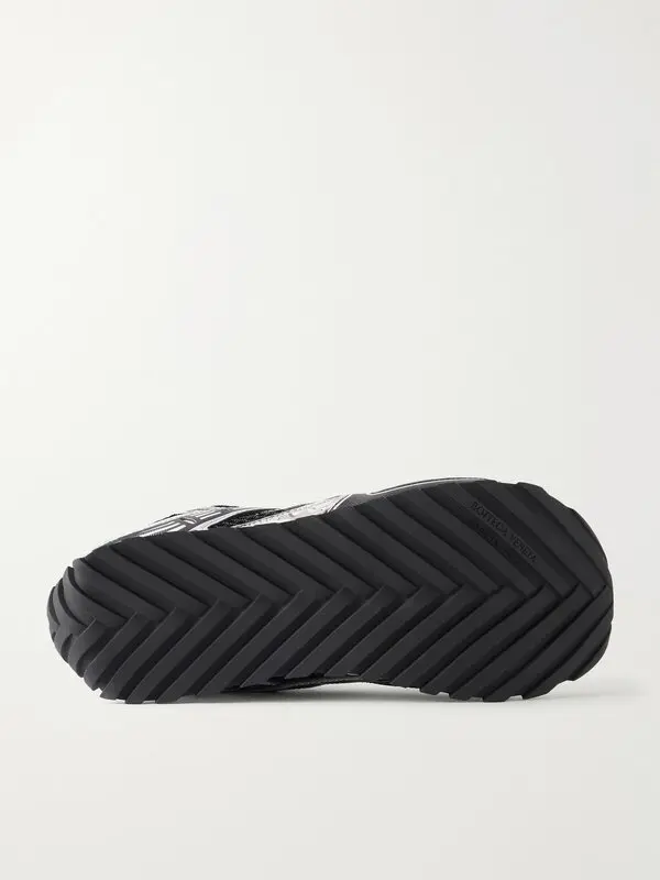 Bottega Veneta Orbit Metallic Mesh Sneakers - Black