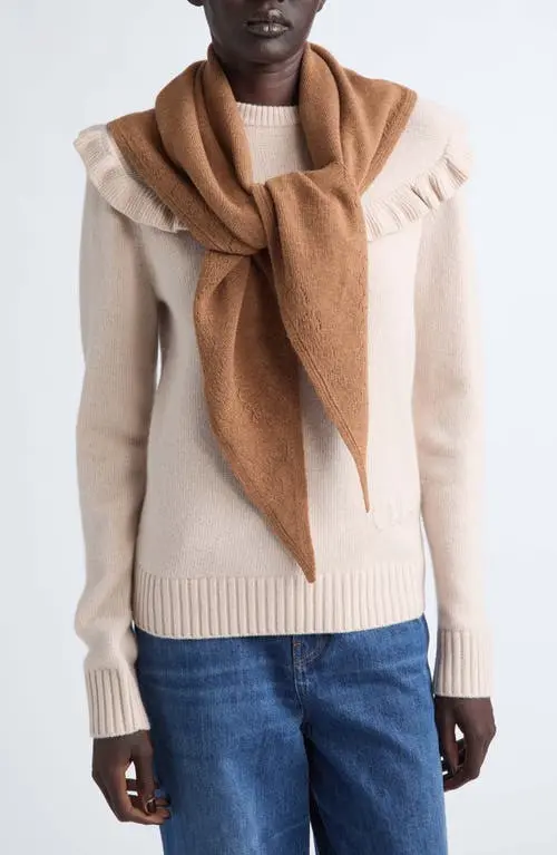 Chloé Iconic Wool Triangle Scarf - Dusty Camel