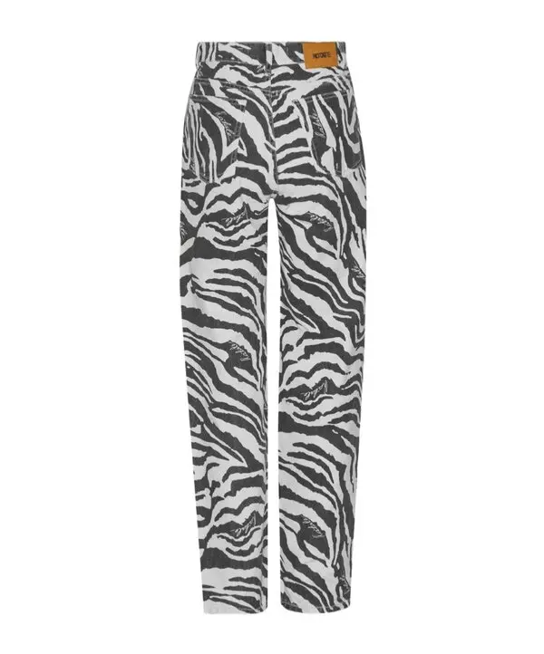ROTATE BY BIRGER CHRISTENSEN Zebra Printed Straight Leg Jeans