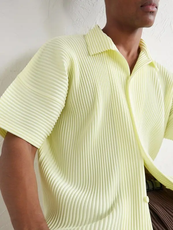Issey Miyake August Pleated Shirt - Yellow
