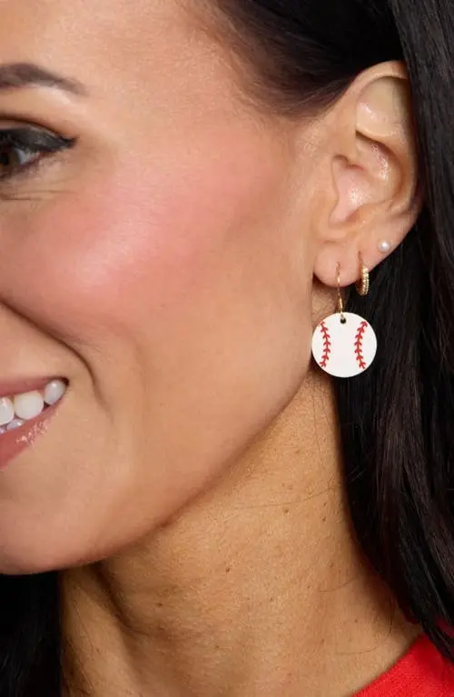 NICKEL & SUEDE Mini Slugger Baseball Earrings