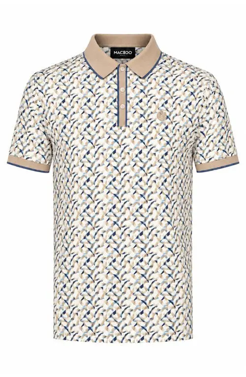 MACEOO Marthyr Performance Printed Polo - White