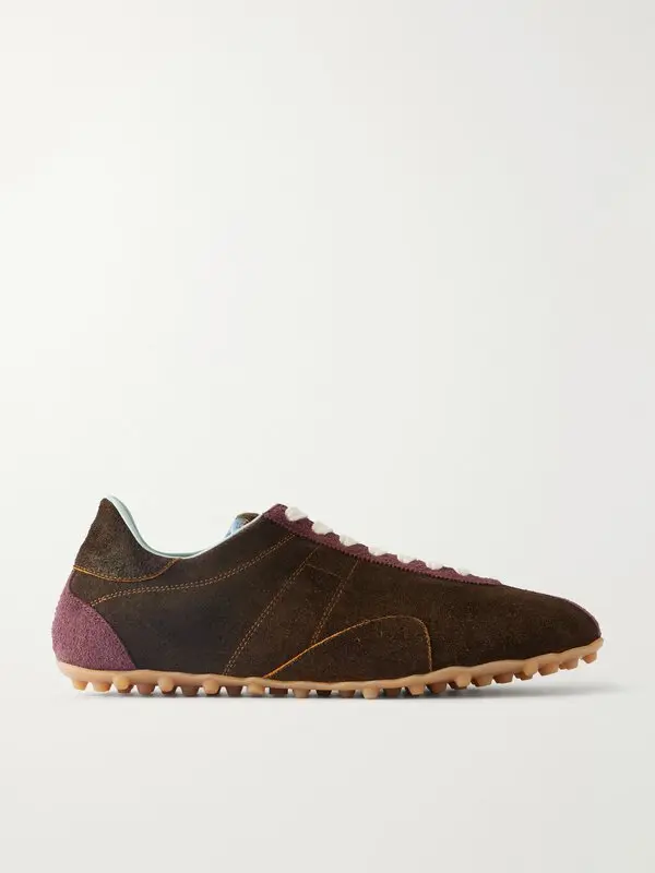 MAISON MARGIELA Sprinters Paneled Suede Sneakers - Brown