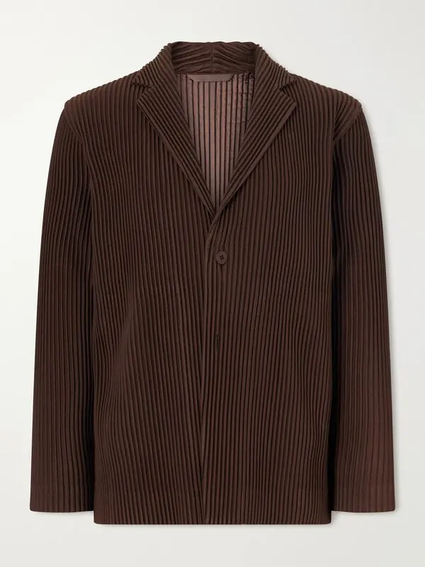 Issey Miyake Plissé Blazer - Brown