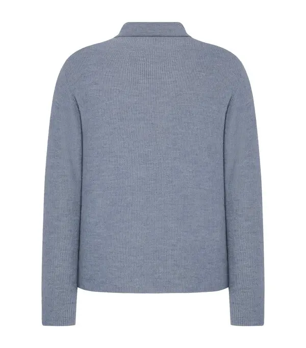 THE ROW Bertram Cashmere Long-sleeve Polo Shirt