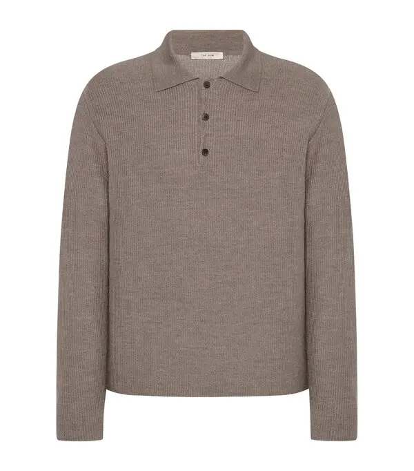 THE ROW Bertram Cashmere Long-sleeve Polo Shirt