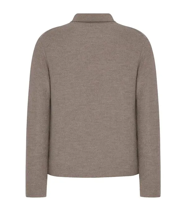 THE ROW Bertram Cashmere Long-sleeve Polo Shirt