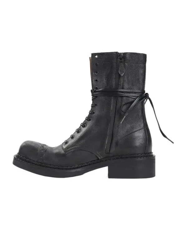 Miu Miu Lace-up Leather Boots