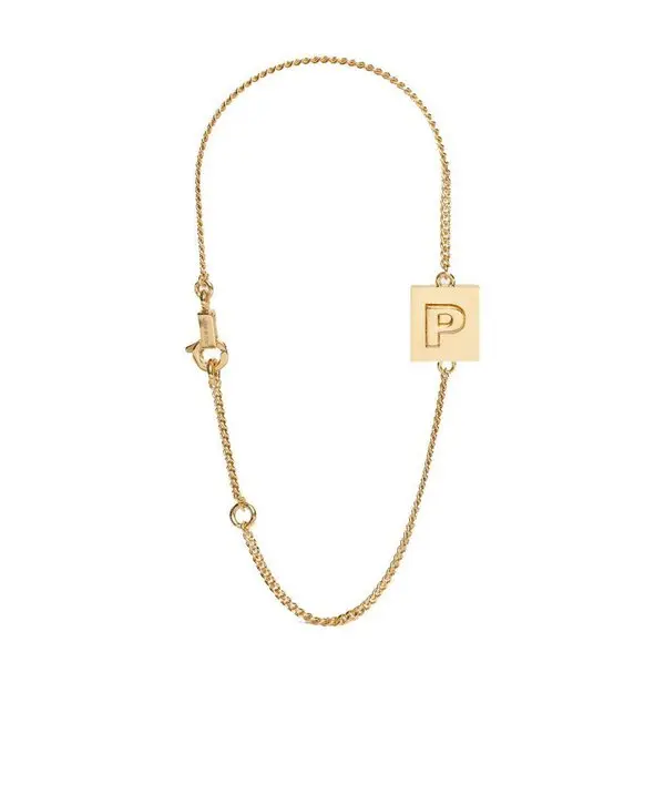 Celine Alphabet P Bracelet In Brass