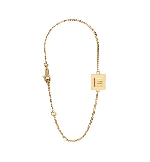 Celine Alphabet E Bracelet In Brass