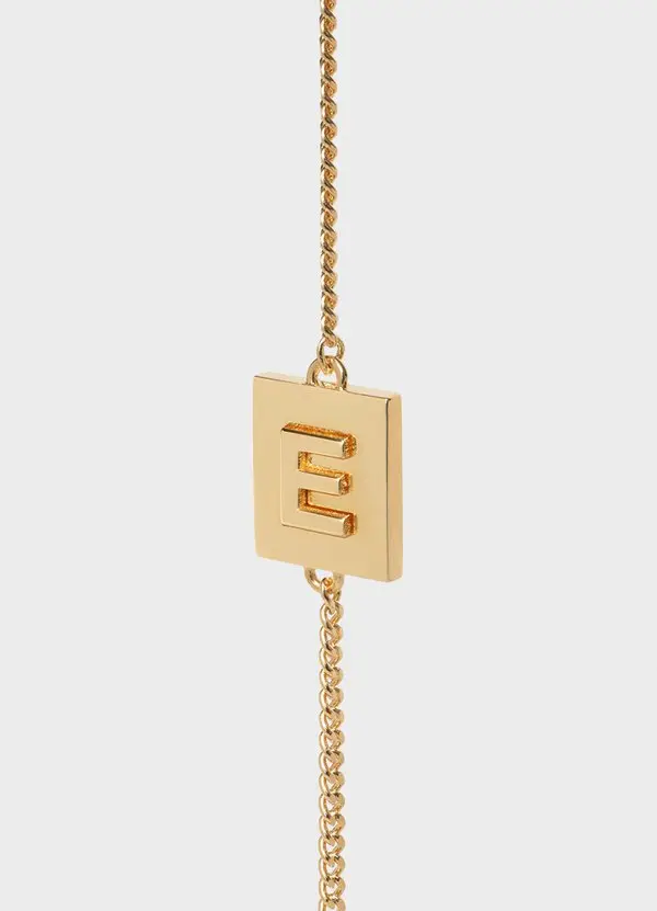 Celine Alphabet E Bracelet In Brass