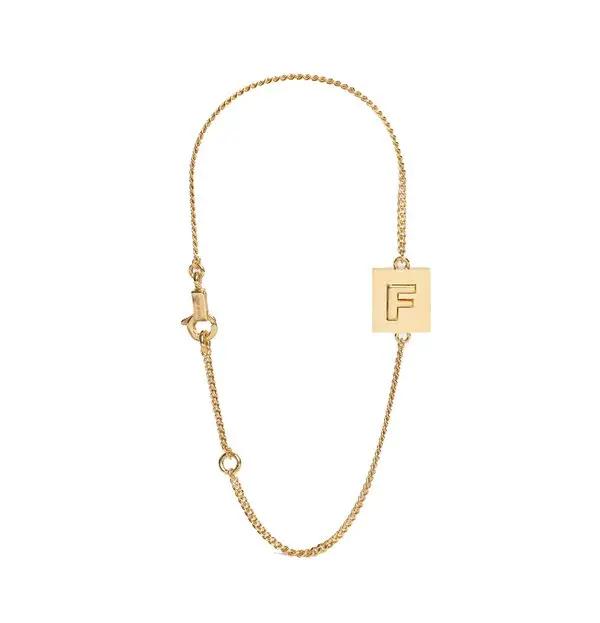 Celine Alphabet F Bracelet In Brass