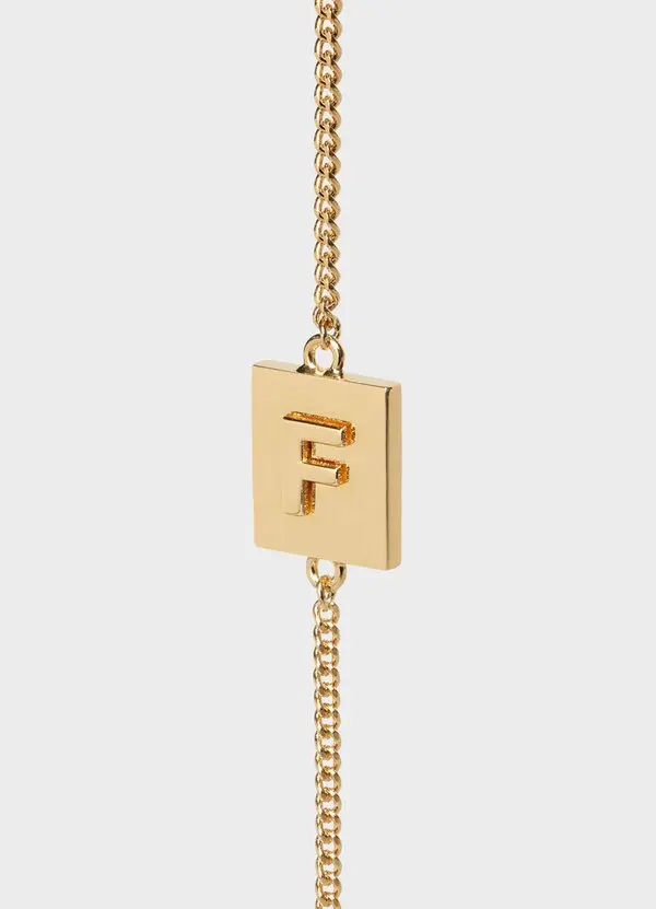 Celine Alphabet F Bracelet In Brass