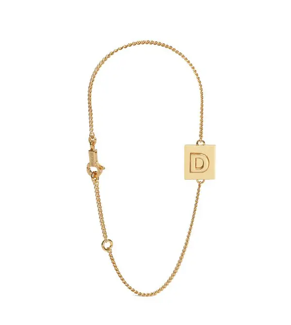 Celine Alphabet D Bracelet In Brass - Yellow