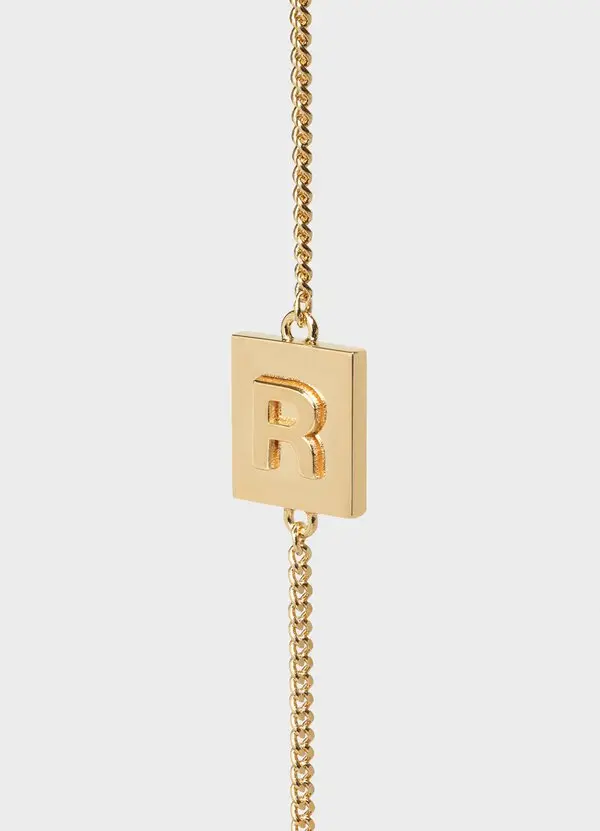 Celine Alphabet R Bracelet In Brass