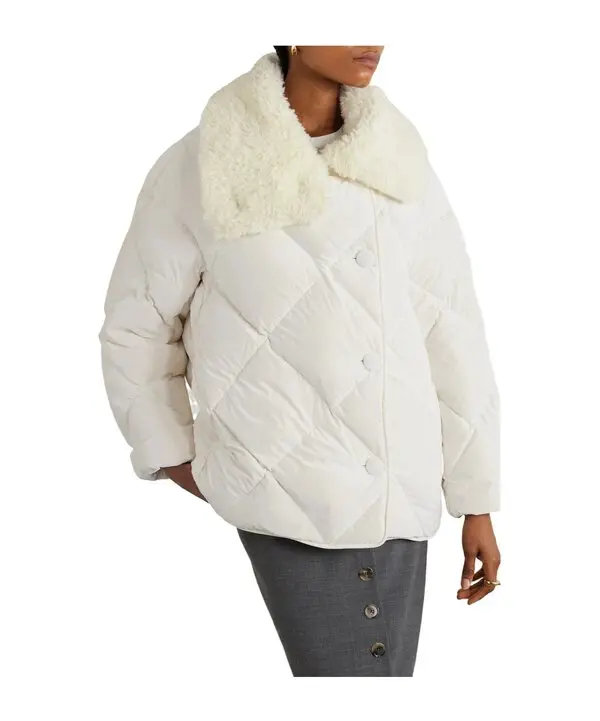 IENKI IENKI Shearling Trimmed Quilted Shell Down Jacket
