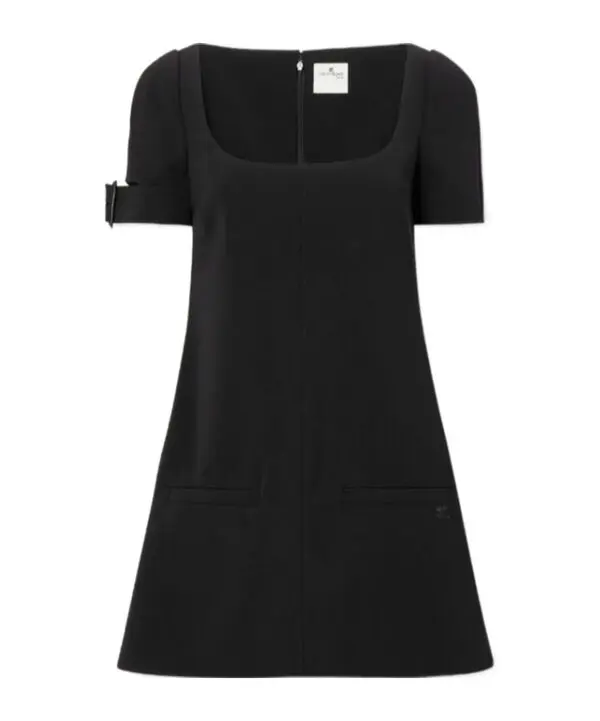 COURREGES Buckled Crepe Mini Dress