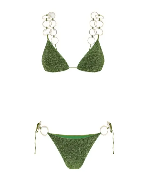 Oseree Swimsuit With Metal Ring Embellishment
