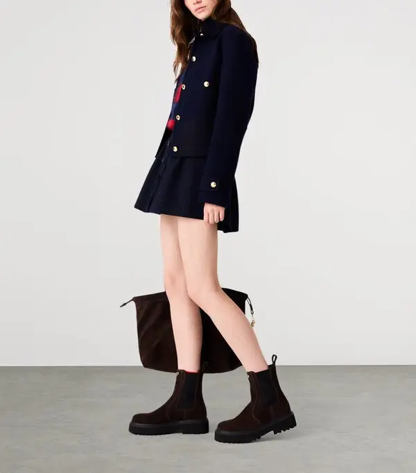 Maje Wool-blend Cropped Jacket