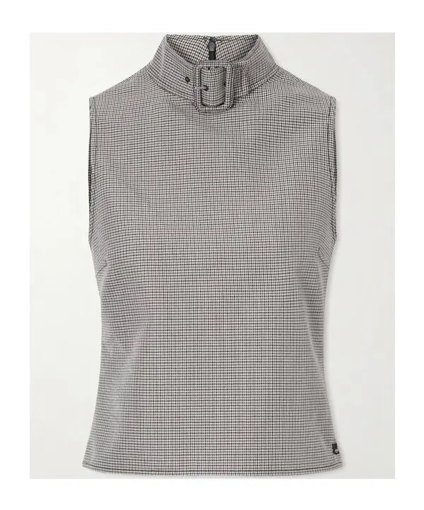 COURREGES Buckled Wool-blend Tank - Houndstooth