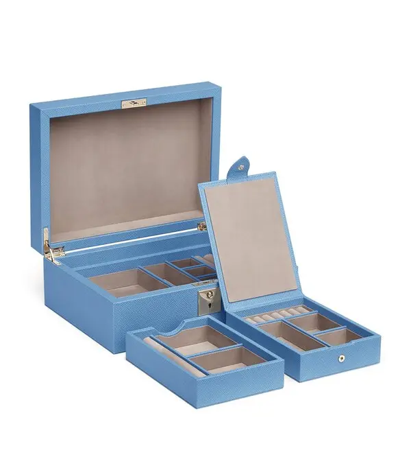 Smythson Leather Panama Jewellery Box