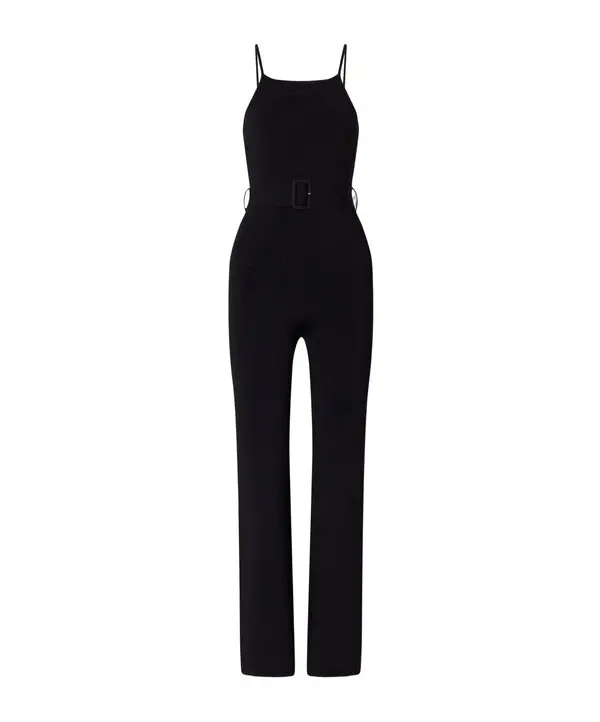 COURREGES Belted Smooth-crepe Jumpsuit - No